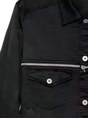 Comme Des Garçons Zip-detail Button-up Shirt - Black