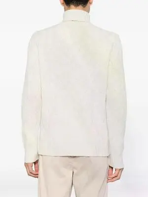 Eleventy Diamond-pattern Roll-neck Sweater