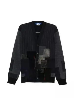 Junya Watanabe Jacquarded Patchwork Cardigan - Blue