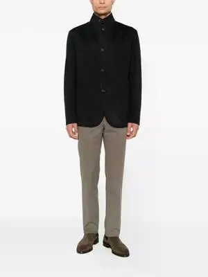 Corneliani High-neck Patch-pocket Jacket - Black