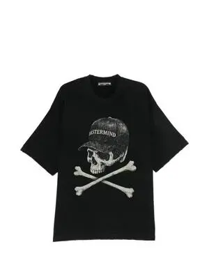 MASTERMIND WORLD Distressed-effect Logo-print T-shirt - Black