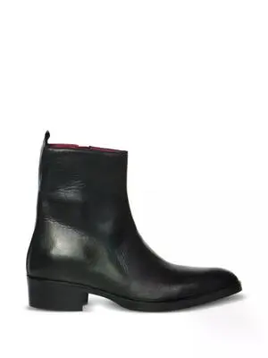 GIULIANO GALIANO Simon Leather Ankle Boots - Black