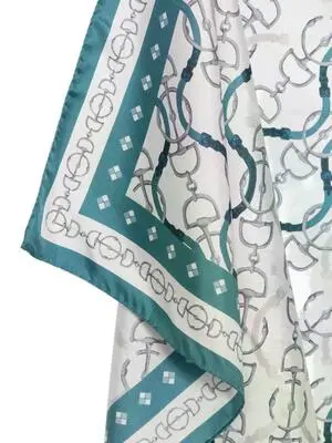 Eleventy Chain-print Silk Scarf