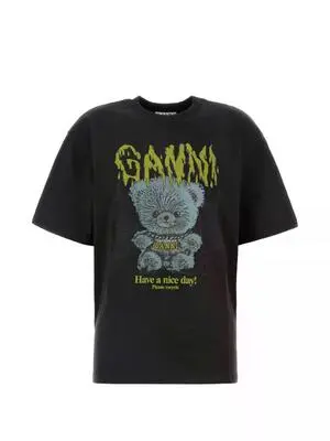 GANNI Graphic-print T-shirt - Black