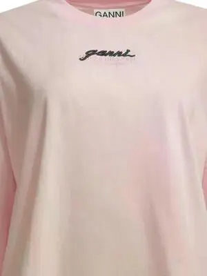GANNI Long Sleeve Cotton T-shirt With Horse Print