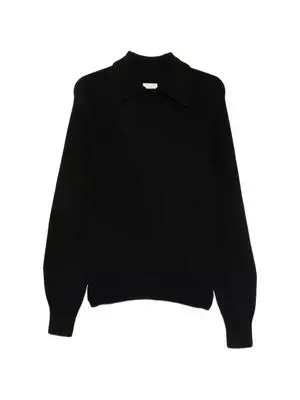 Khaite Overlapping-collar Saddle-shoulder Sweater