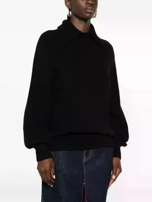 Khaite Overlapping-collar Saddle-shoulder Sweater