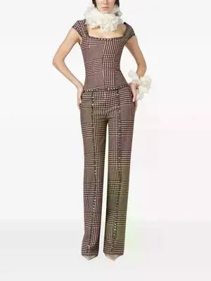 Giuseppe Di Morabito Houndstooth-pattern Stud-embellished Top