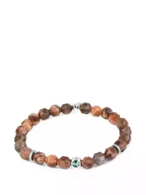 Tateossian Hexade Peace Eye Beaded Logo-charm Bracelet - Brown