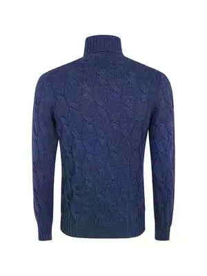 BARBA NAPOLI Cable Knit Roll Neck Sweater