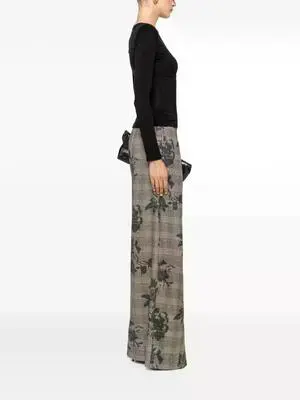 NISSA Tencel And Wool Blend Top With Crew Neckline
