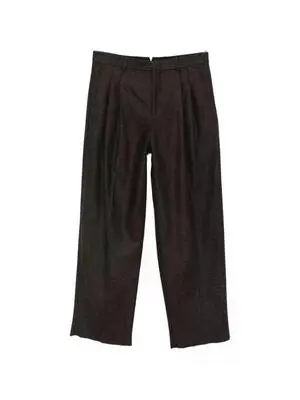 Emporio Armani Pleated Wide-leg Trousers - Brown