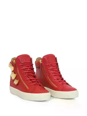 GIUSEPPE ZANOTTI Birel/vague Fiamma Leaf-embellished Sneakers