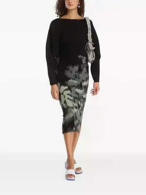 Desigual Floral Print Ribbed Midi Dress