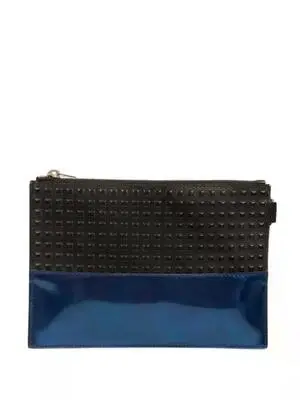 Balenciaga 2000s Embossed Clutch Bag - Black