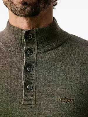 AERONAUTICA MILITARE Logo-embroidered Wool Sweater