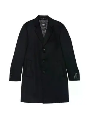 BOSS Notch-lapel Single-breasted Coat - Blue