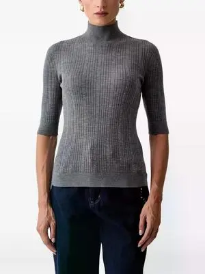 Liu Jo Wool Top With Rhinestones - Grey