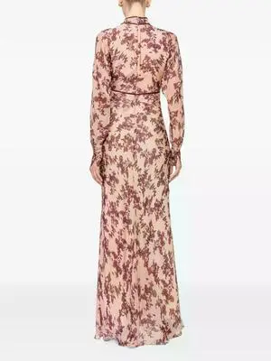NISSA Silk And Viscose Floral Maxi Dress