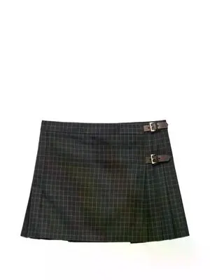 Prada Check Wool Mini Skirt - Grey