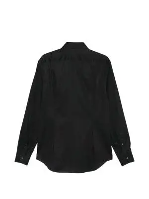 Corneliani Spread-collar Long-sleeve Shirt - Black