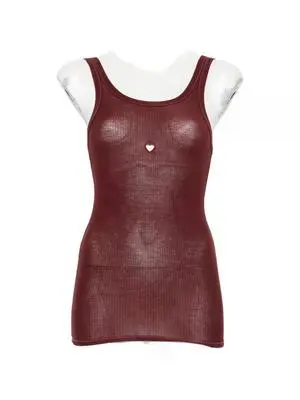 BASERANGE Heart Ribbed-knit Tank Top - Red