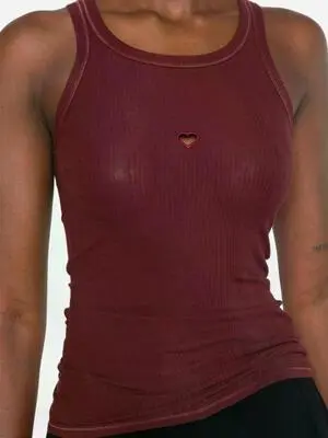 BASERANGE Heart Ribbed-knit Tank Top