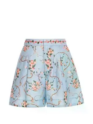 Agua Bendita Maratea Navegante Embroidered Shorts - Blue