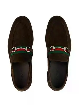 Gucci Horsebit Web Loafers - Brown