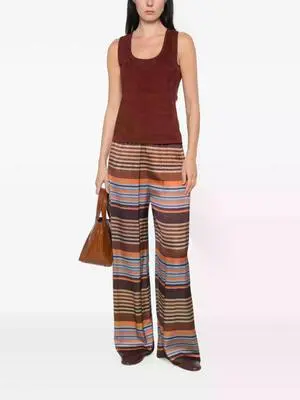 Max Mara Suede-panelled Scoop-neck Tank Top