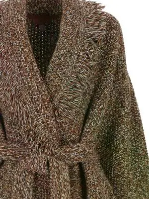 Alanui Fringe-trimmed Intarsia-knit Cardigan