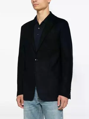 Canali Notched-lapel Patch-pocket Blazer - Black
