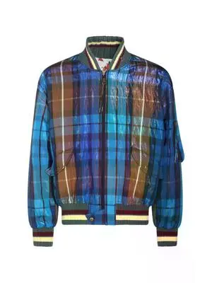 VIVIENNE WESTWOOD Tartan-print Bomber Jacket - Blue