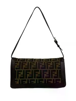 Fendi 1990-2000 Zucca Canvas Shoulder Bag - Brown