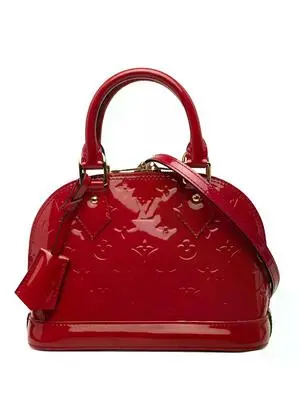LOUIS VUITTON 2014 Monogram Vernis Alma Bb Satchel - Red