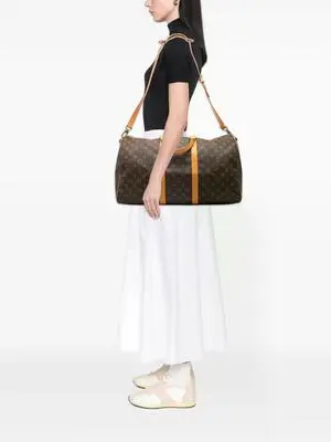 LOUIS VUITTON Monogram Keepall Bandouliere 50 Travel Bag