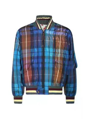 VIVIENNE WESTWOOD Plaid-pattern Bomber Jacket - Blue