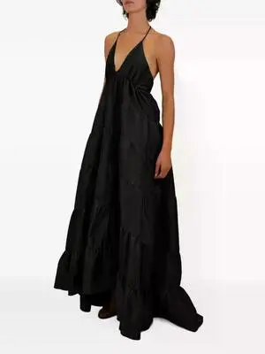 Azeeza Kitty Olesia Tiered Maxi Dress - Black