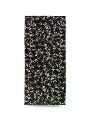 TWINSET Floral-print Frayed Scarf - Black