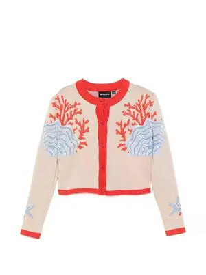 Retrofete Aralyn Coral-intarsia Cropped Cardigan - Neutrals