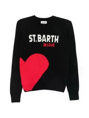 MC2 SAINT BARTH Heart-intarsia Sweater - Black