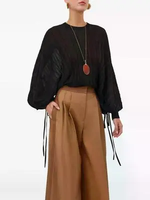 Zimmermann Valiant Pleated-sleeve Sweater