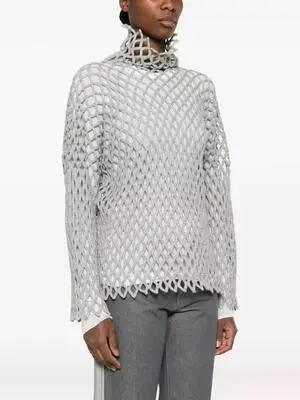 Sportmax Open-knit Funnel Neck Sweater
