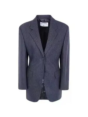 Filippa K Pinstripe Wool Blazer Blue