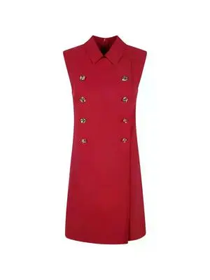 Chiara Boni La Petite Robe Double-breasted Sleeveless Mini Dress - Red