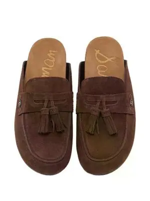 Sam Edelman Astrid Suede Mules With Tassel Detail - Brown
