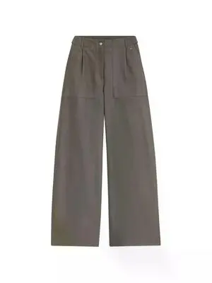 BOSS Wide-leg Pants In Cotton Denim - Brown
