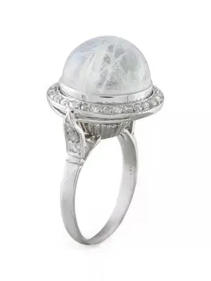 LB EXCLUSIVE Moonstone And Diamond Ring - Silver