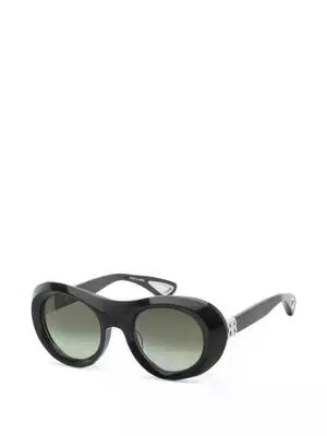 BUGATTI Round Frame Sunglasses With Logo Plaque - Black