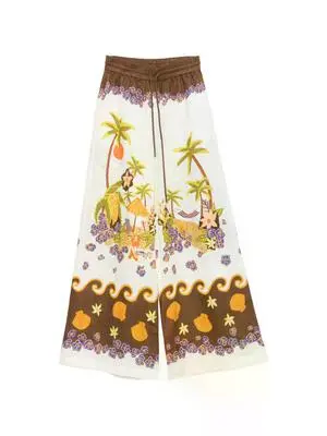 ALEMAIS Island Cove Graphic-print Palazzo Pants - Neutrals